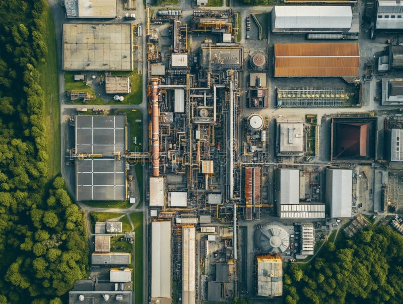 Aerial View of Industrial Complex Stock Photo - Image of aerial ...