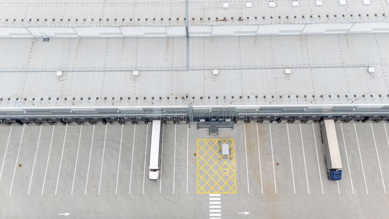 Aerial View of Industrial Warehouse with Loading Docks Stock Photo ...