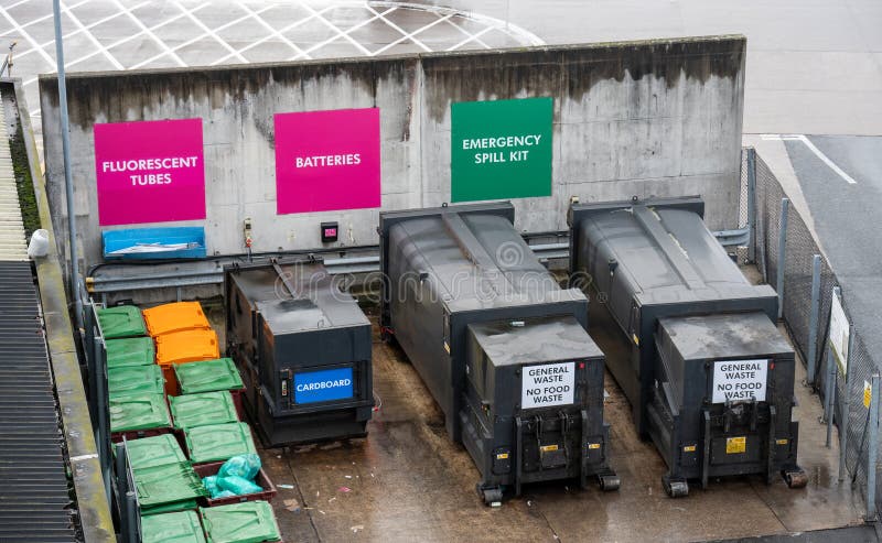 Aerial View of Industrial Waste Compaction Machines Stock Image - Image ...