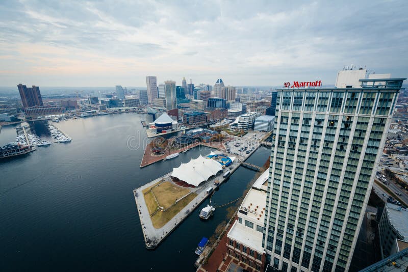 Aerial View of the Inner Harbor of Baltimore, Maryland. Editorial Photo ...