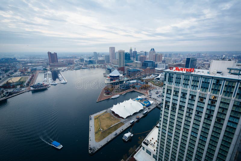 Aerial View of the Inner Harbor of Baltimore, Maryland. Editorial Image ...