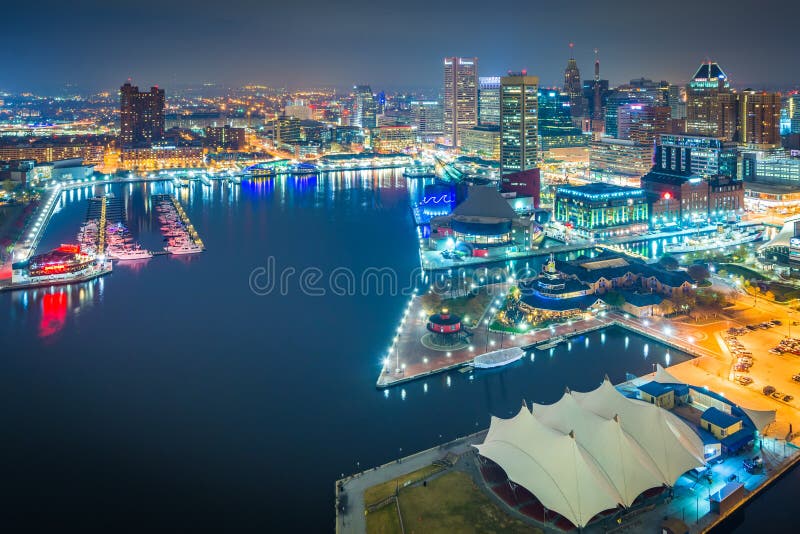 Baltimore Harbor sunrise stock photo. Image of silhouette - 6978518