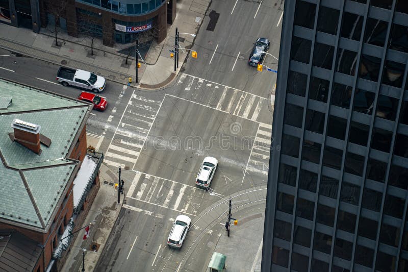 Aerial View of an Intersection in Downtown Toronto Stock Photo - Image ...