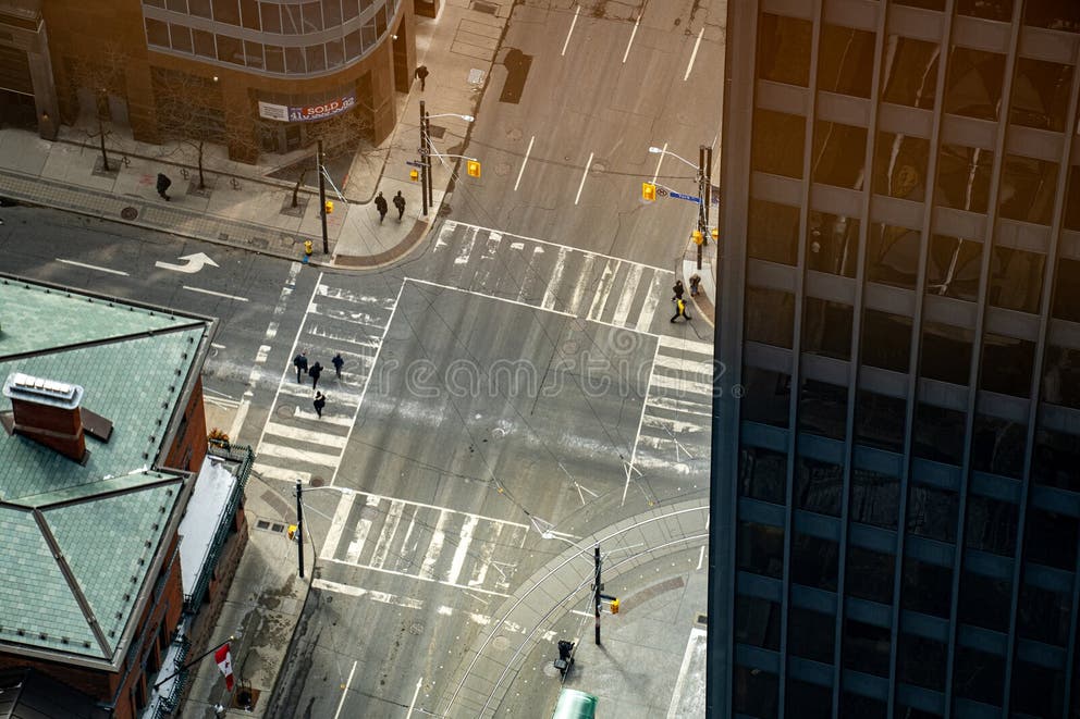 Aerial View of an Intersection in Downtown Toronto Stock Photo - Image ...