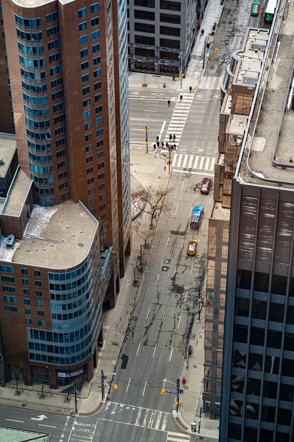 Aerial View of an Intersection in Downtown Toronto Stock Photo - Image ...