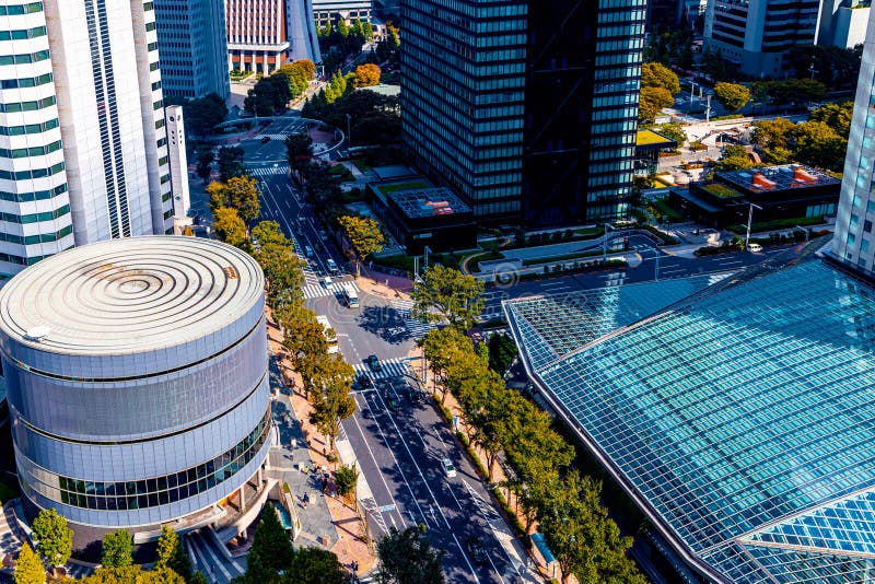 Aerial View of an Intersection in Shinjuku, Tokyo Stock Image - Image ...