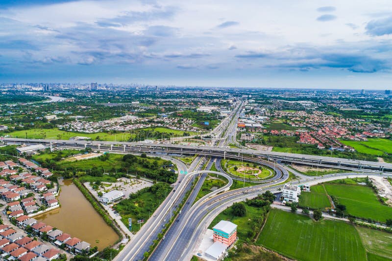 Top View of a Intersection and an Overpass in Cebu Business Park, Cebu ...