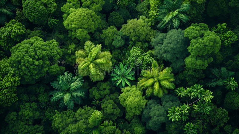 Aerial View: the Intricate Patterns of a Vibrant Forest Canopy Stock ...