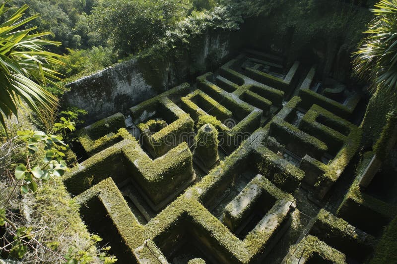 Aerial View of an Intricate Stone Labyrinth Stock Image - Image of ...