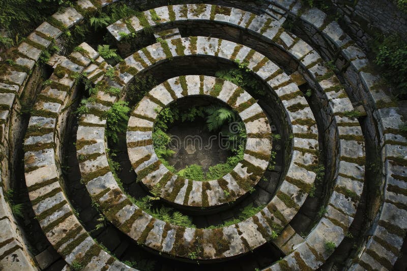 Aerial View of an Intricate Stone Labyrinth Stock Image - Image of ...