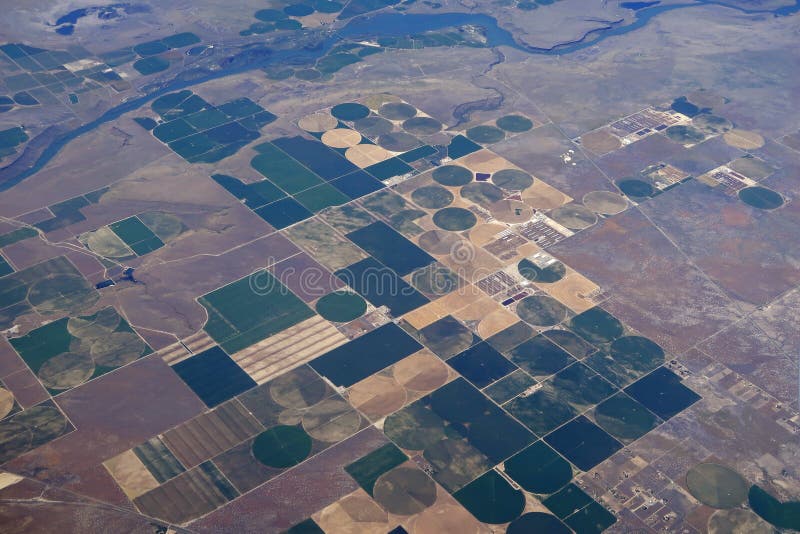Aerial View of Circular Fields in Oregon. Stock Image - Image of view ...