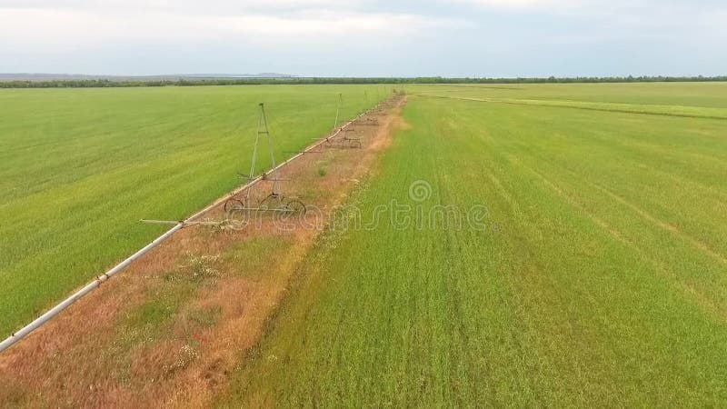 Aerial View of Irrigation System of Fields Stock Footage - Video of ...