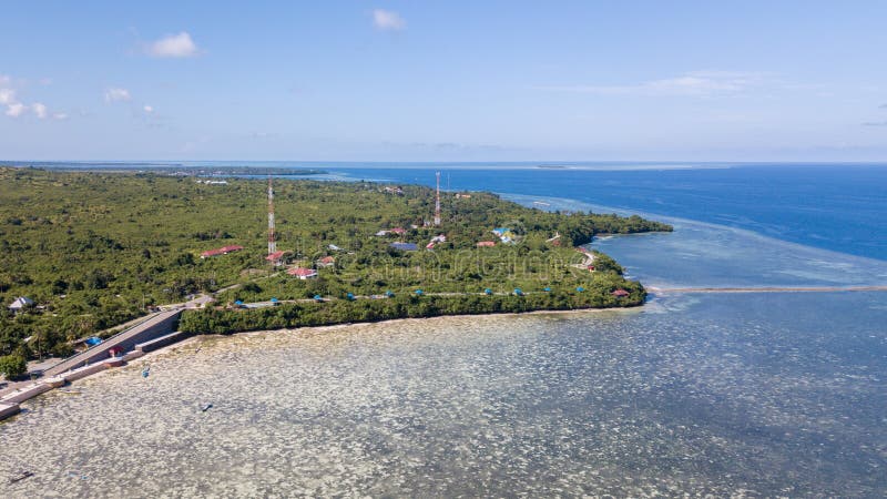 Aerial View from Island with Communication Tower Stock Photo - Image of ...