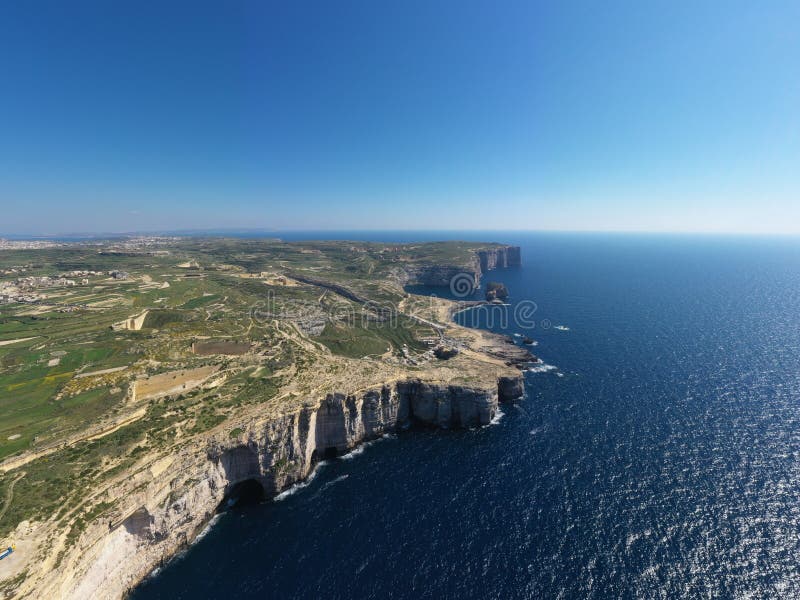 Aerial View of the Island Gozo in Malta Stock Image - Image of scenic ...