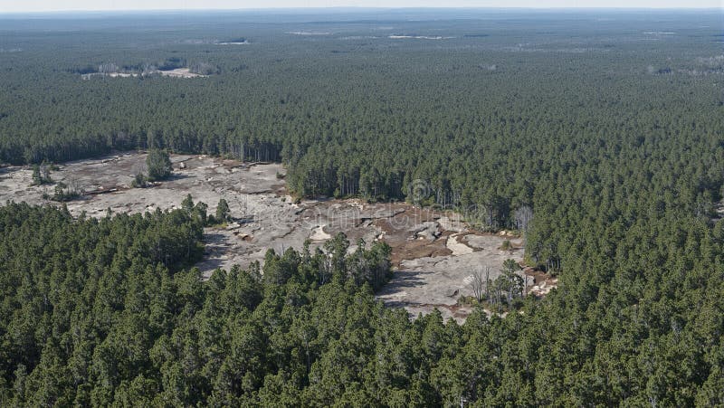 Aerial View of Isolated Trees in a Fragmented Forest with Cleared ...