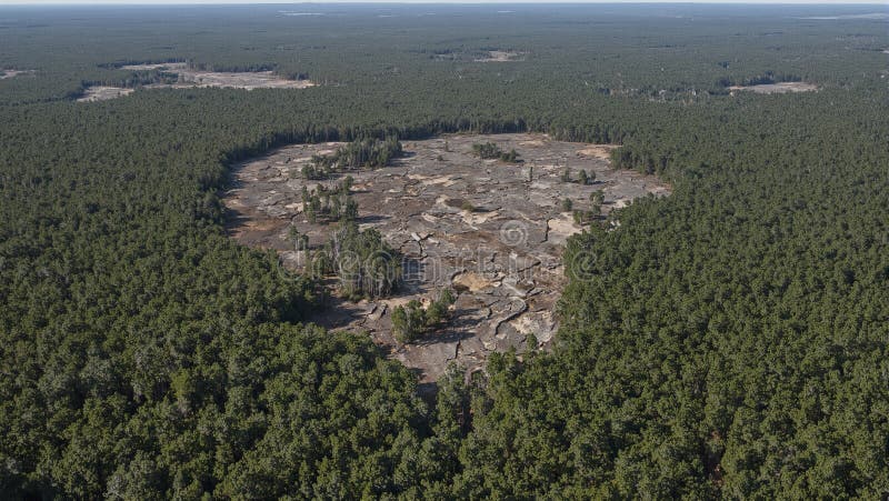Aerial View of Isolated Trees in a Fragmented Forest with Cleared ...