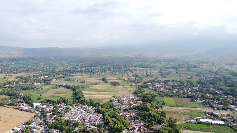 Aerial View of Isolated Village in Valley Stock Image - Image of ...