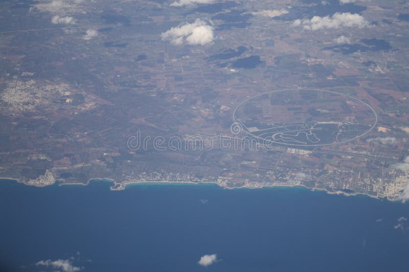 Aerial View of Italian Coastline Seen from Plane in Flight Stock Image ...