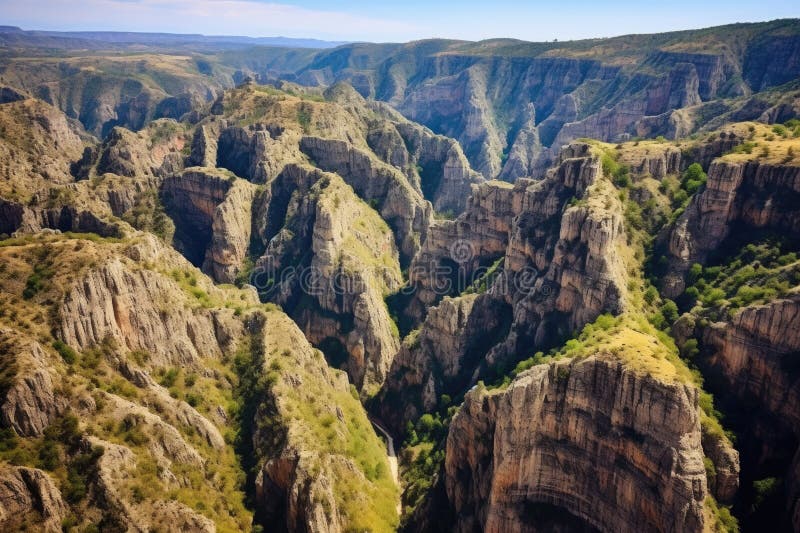 Aerial View of a Jagged Canyon Stock Photo - Image of view, topography ...