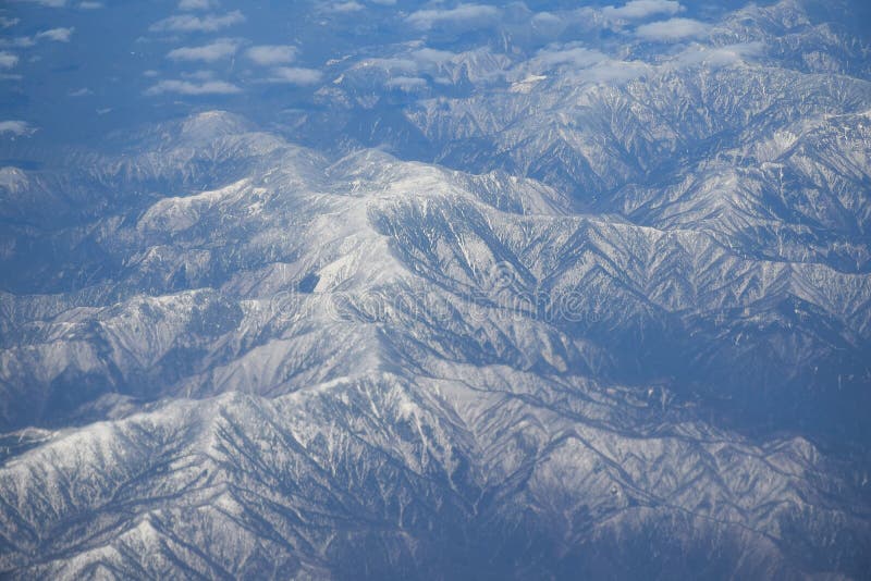 Aerial View of Japanese Alps Mountain Range Stock Image - Image of ...