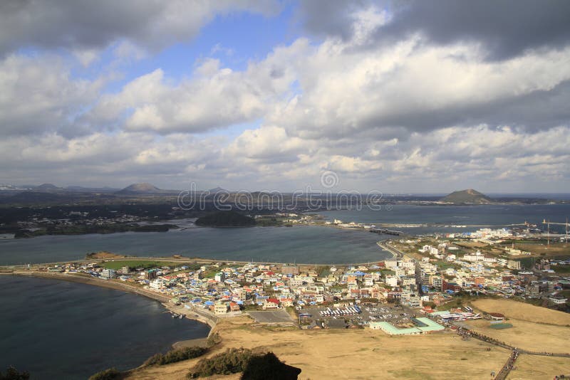 Aerial view of Jeju city stock photo. Image of coastal - 23245836