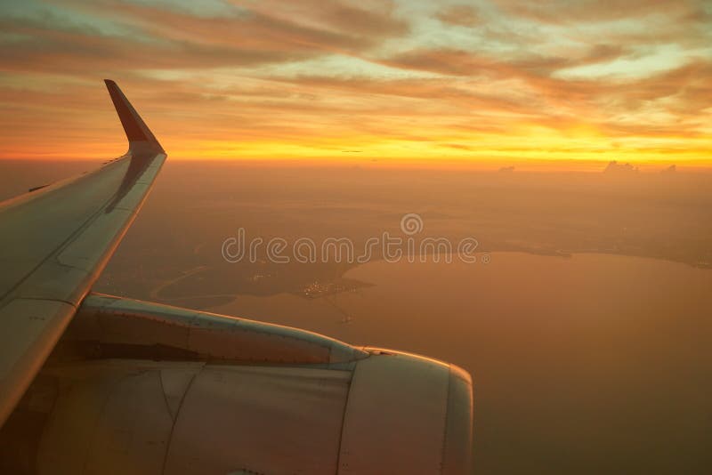 Aerial View from a Jet Aircraft Stock Photo - Image of flight, sundown ...