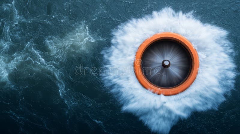 Aerial View of a Jet Engine Creating Waves in Water Showcasing ...