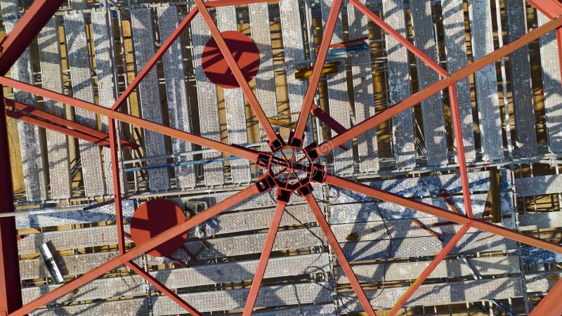 Aerial View 4K: Quality High-Rise Work - Steel Structure Erection for ...