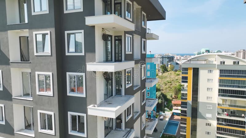 Aerial View 4K: Urban Evolution - Mixed Construction Works in Action ...