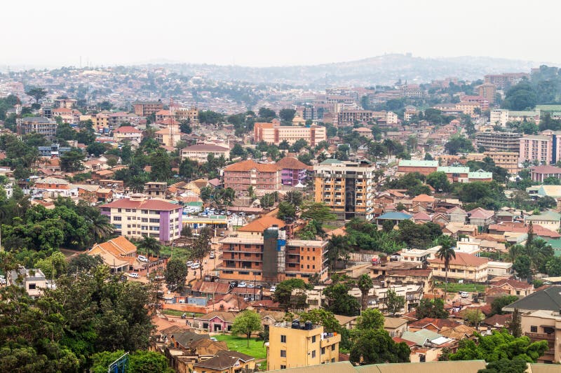Aerial View of Kampala, Ugan Stock Image - Image of street, skyline ...