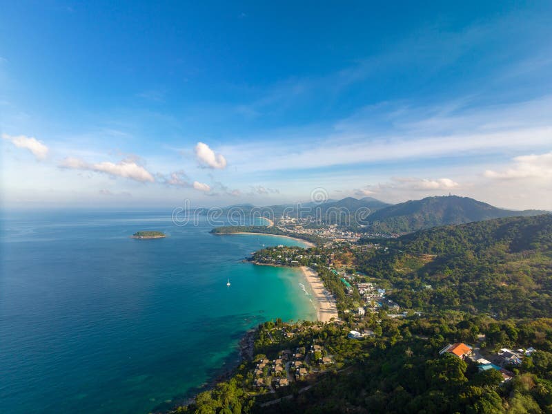 Kata and Karon Beach View, Phuket Thailand Stock Image - Image of ...