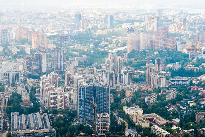 Aerial View of Kiev the Capital Ukraine during on a Cloudy Day ...