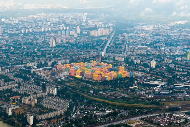 Aerial View of Kiev the Capital Ukraine during on a Cloudy Day Stock ...