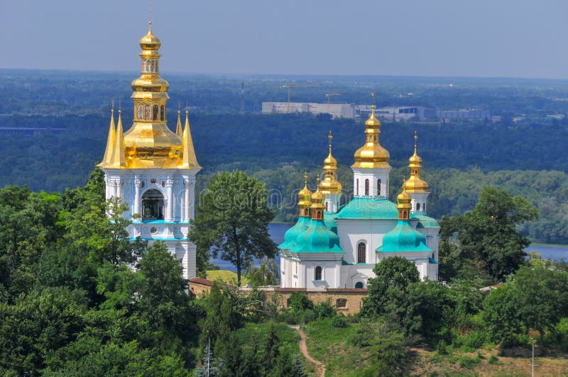 Kiev Cave Monastery stock image. Image of kyiv, aerial - 113905239