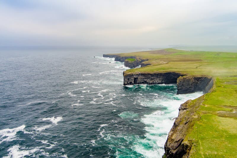 Aerial View of Kilkee Cliffs, Situated at the Loop Head Peninsula, Part ...