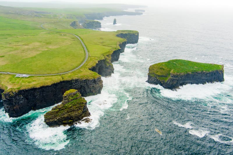 Aerial View of Kilkee Cliffs, Situated at the Loop Head Peninsula, Part ...