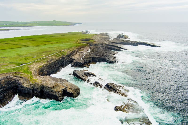 Aerial View of Kilkee Cliffs, Situated at the Loop Head Peninsula, Part ...