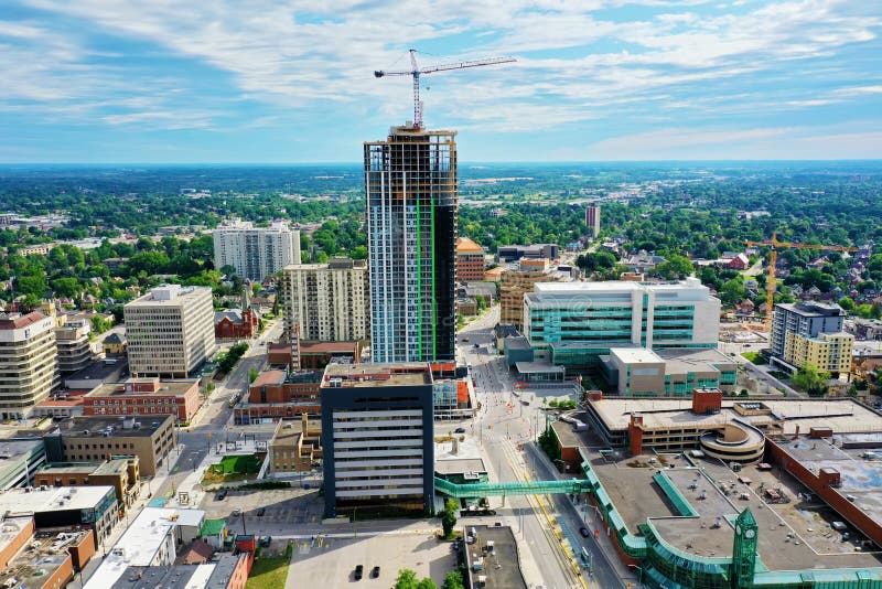 Aerial View of Kitchener, Ontario, Canada on a Fine Morning Stock Image ...