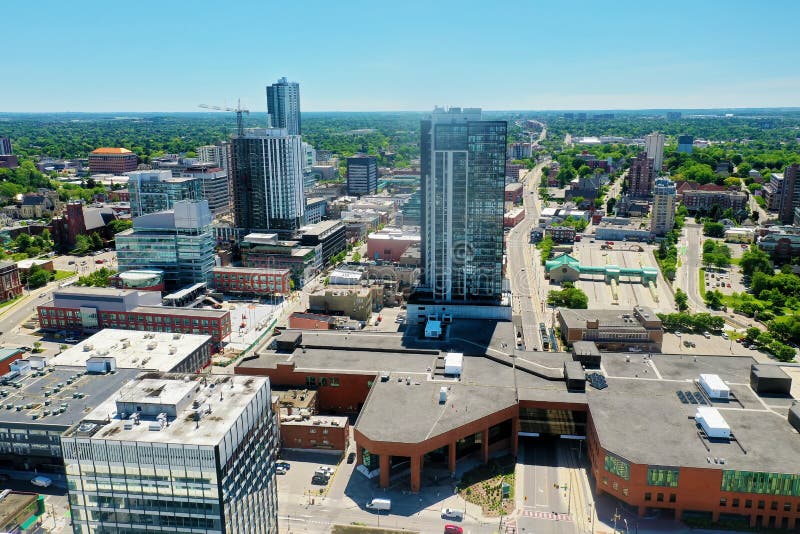 Aerial View of Kitchener, Ontario, Canada in Late Spring Stock Image ...