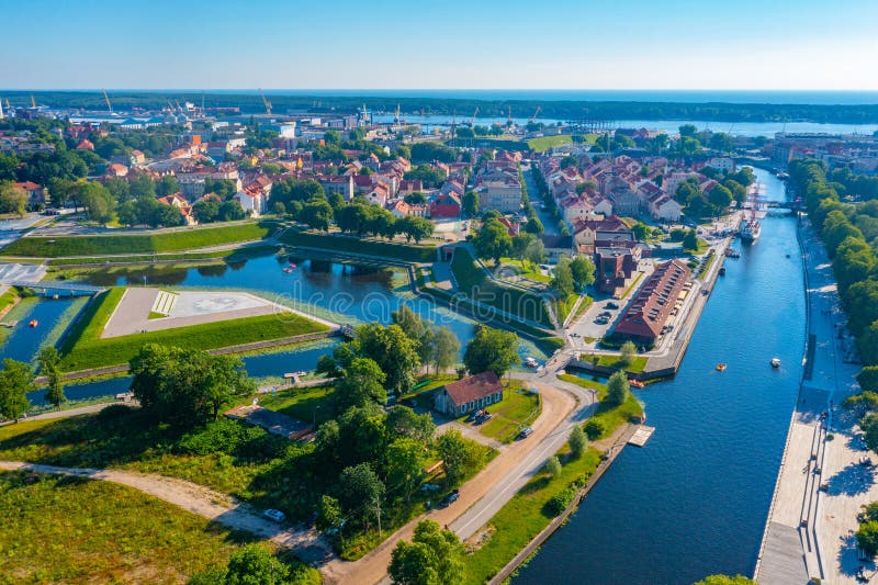 Aerial View of the Klaipeda and Its Castle in Lithuania Stock Photo ...