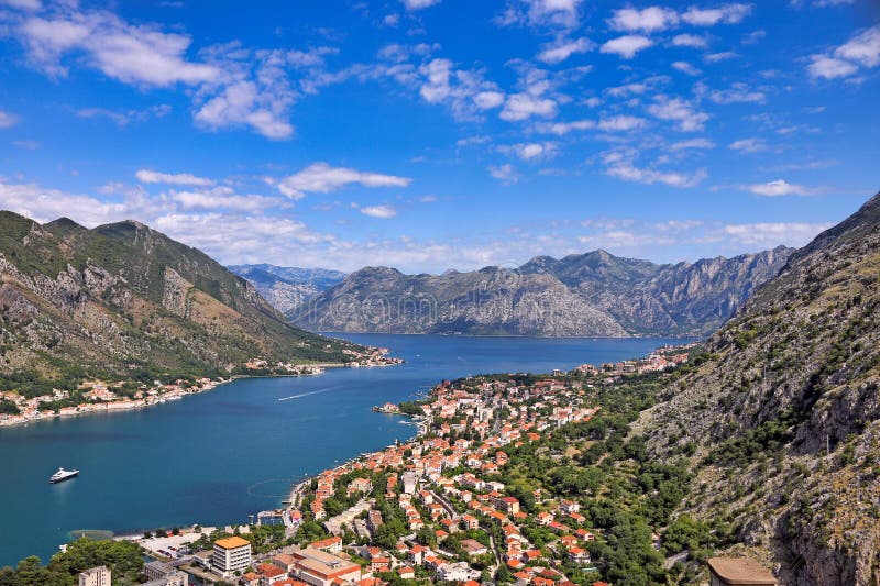 Aerial View Kotor and Boka Bay,Montenegro Stock Image - Image of resort ...