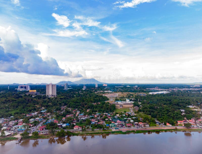 Aerial View of Kuching City in Malaysia Stock Image - Image of tourism ...
