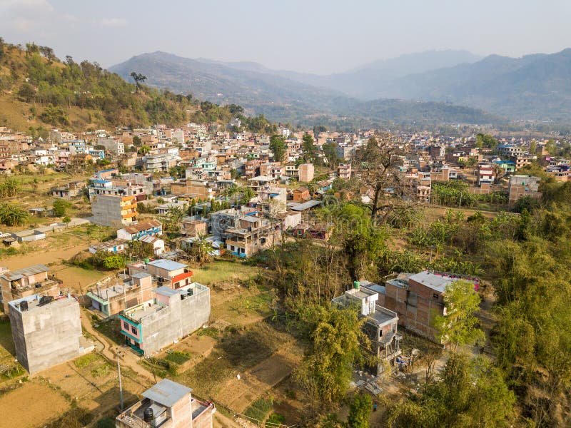 Aerial View of Kusma in Nepal Stock Image - Image of nepal, kushma ...