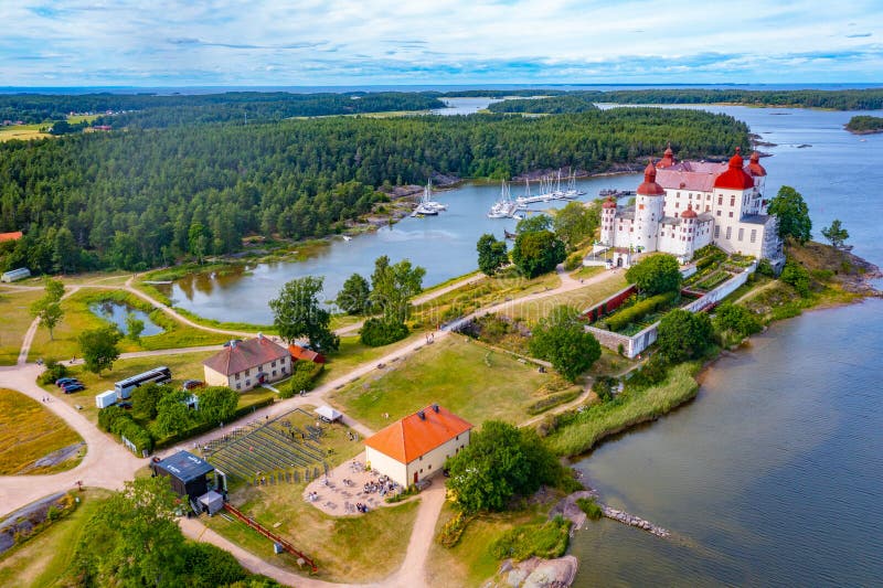 Aerial View of Lacko Castle in Sweden Stock Photo - Image of tower ...