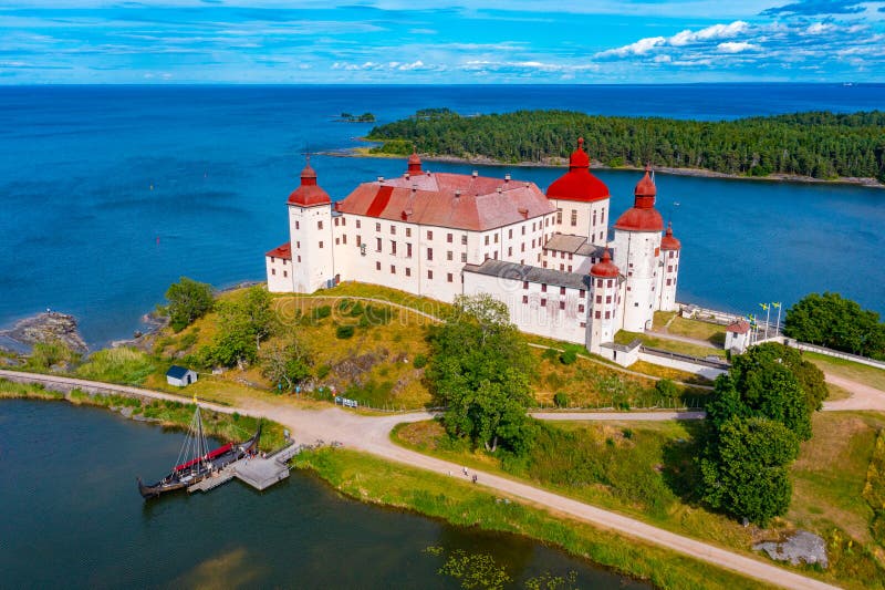 Aerial View of Lacko Castle in Sweden Stock Image - Image of nordic ...