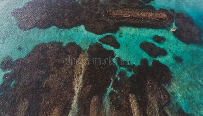 Aerial View of the Lagoon and Reef Stock Image - Image of ocean, break ...