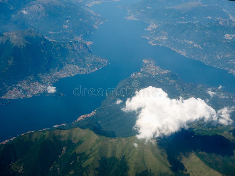 Aerial view of Lake Como stock image. Image of italy - 95329941