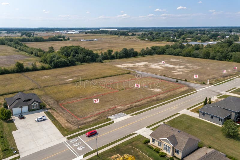 Aerial View of Land Plot for Real Estate Development Stock Illustration ...