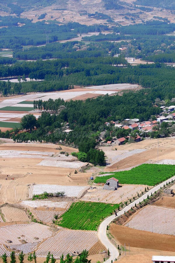 Aerial view of landscape stock photo. Image of field - 34408852