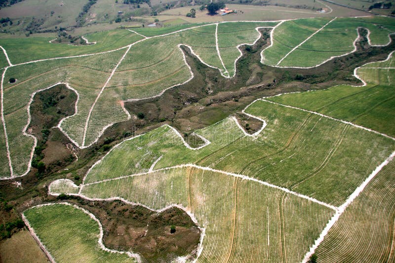 Aerial Photo of Soil Preparation in a Protected Area Stock Photo ...